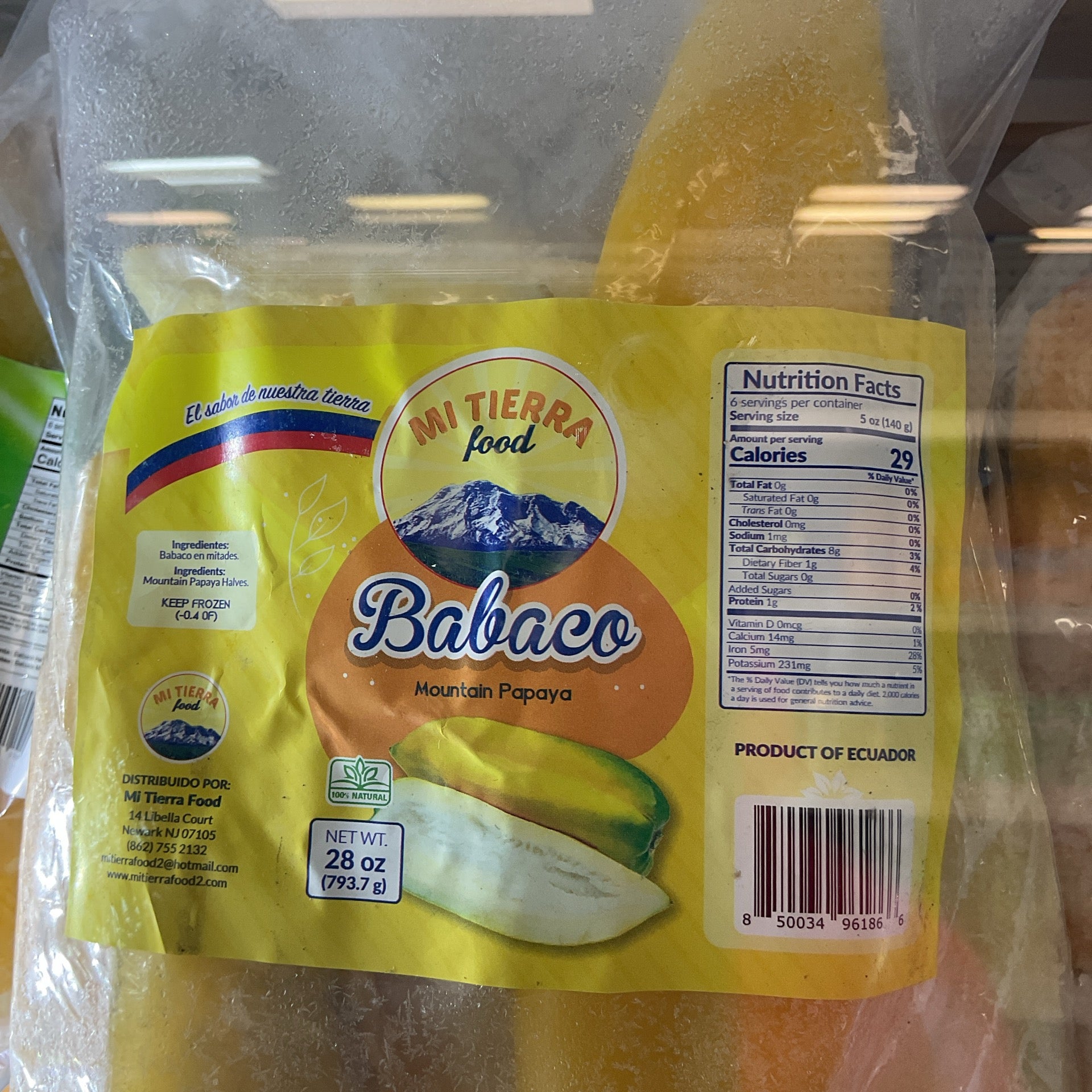 Babaco congelado MT 28Oz | Ecuamultiservices Inc